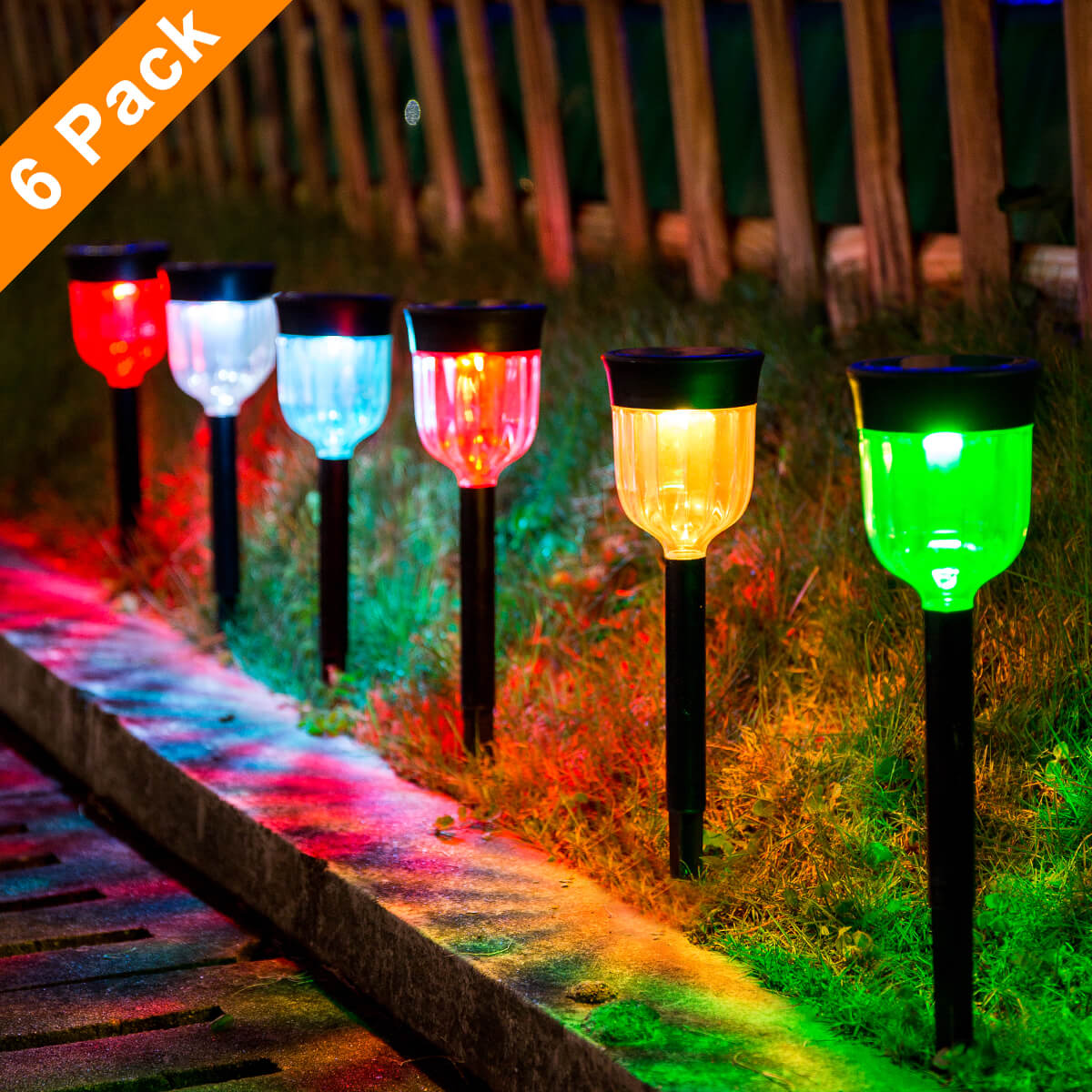 Colored Solar Pathway Lights AiDot Linkind Smart Color Changing Solar